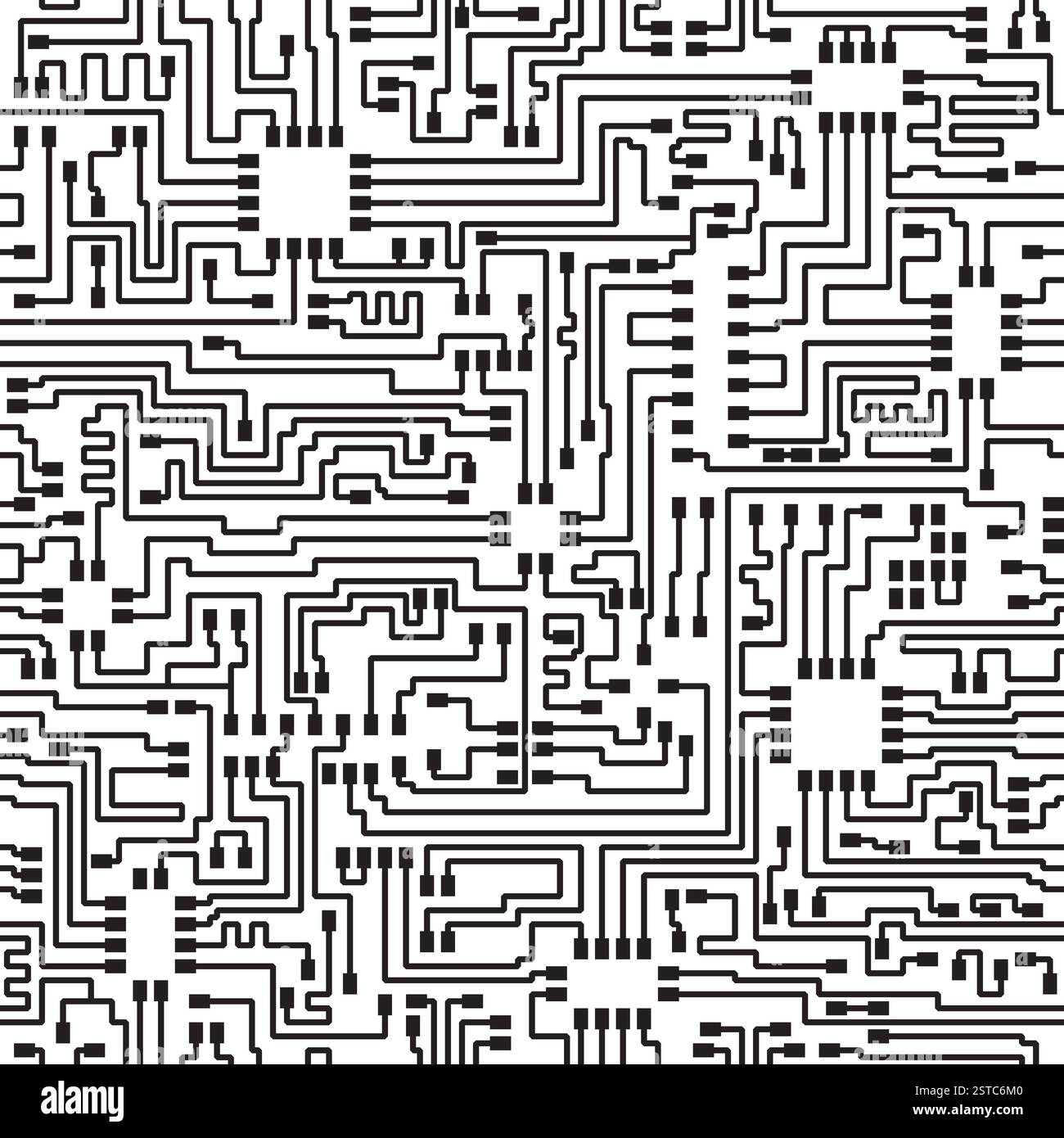 Seamless hi tech electronic monochrome pattern hi-res stock photography and images - Alamy