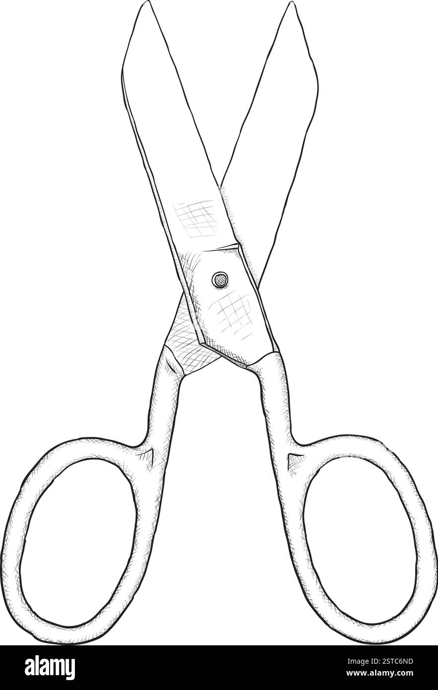 Simple black white scissors cartoon hi-res stock photography and images ...