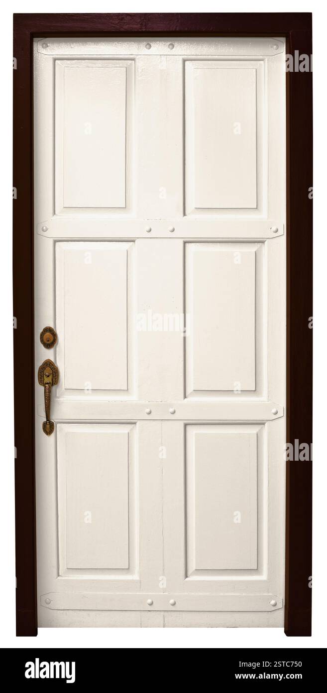 Door on white background Stock Photo - Alamy