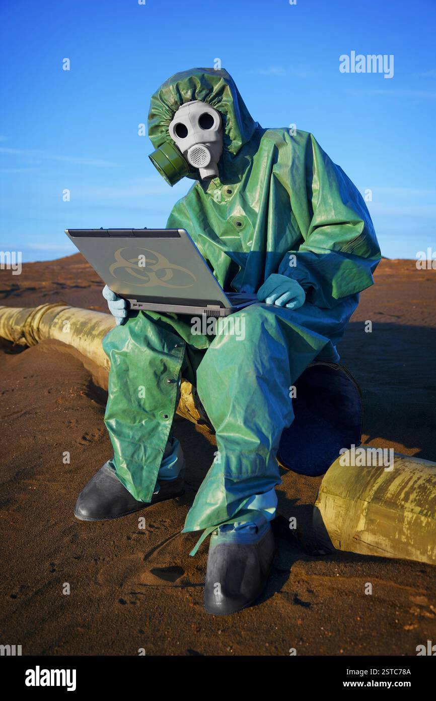 Ecologist scientist in ecological disaster zone Stock Photo - Alamy