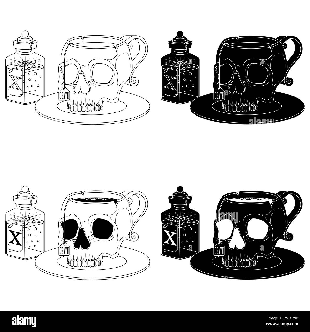 Human Skull Shaped Porcelain Tea Cup, Skull Shaped Coffee Mug Magic ...
