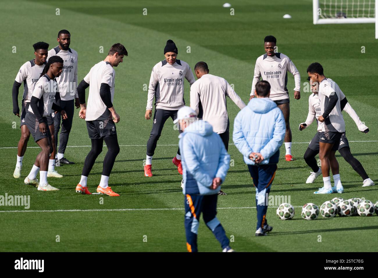 Valdebebas, Madrid, Spain. 17th Feb, 2025. Real Madrid players (from L ...