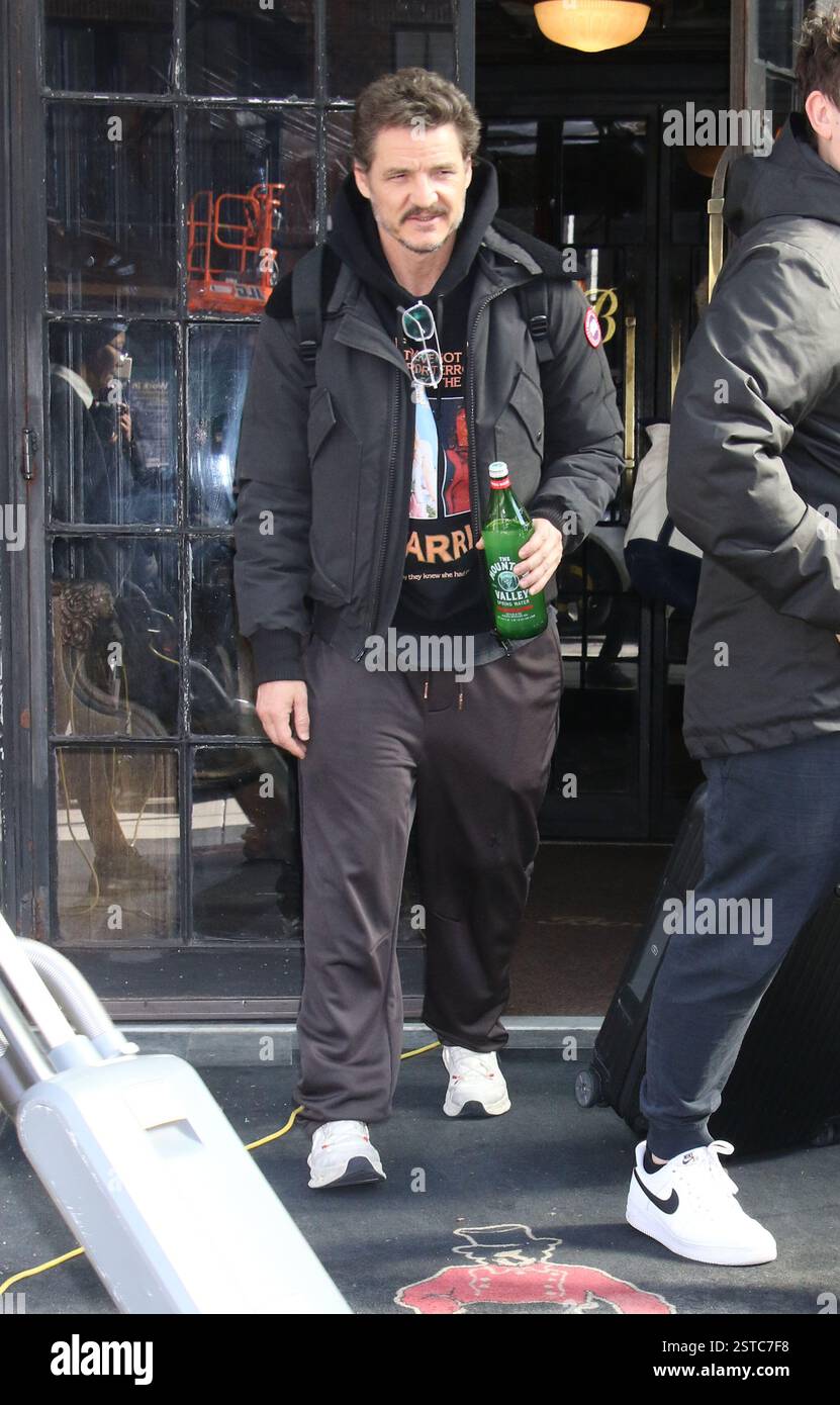 New York, NY, USA. 17th Feb, 2025. Pedro Pascal seen in New York City ...