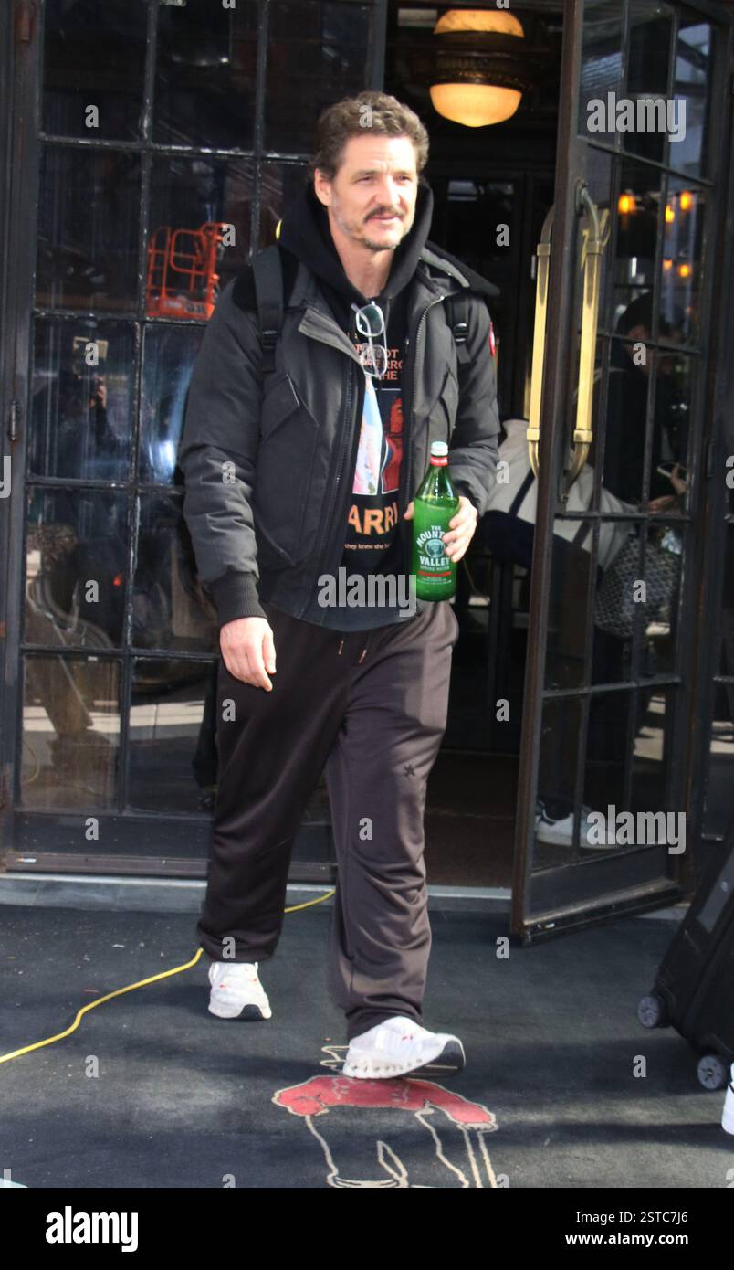 New York, NY, USA. 17th Feb, 2025. Pedro Pascal seen in New York City ...