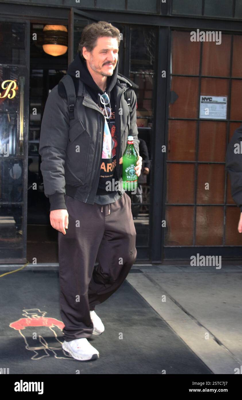 New York, NY, USA. 17th Feb, 2025. Pedro Pascal seen in New York City ...