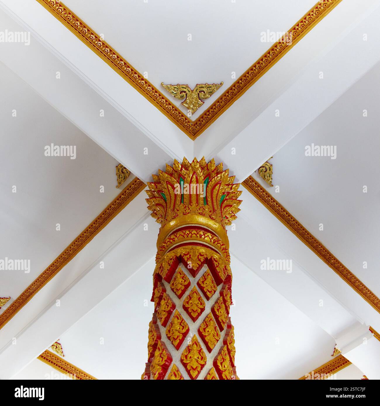 Pillar support the roof in an old buddhist monastery hi-res stock ...