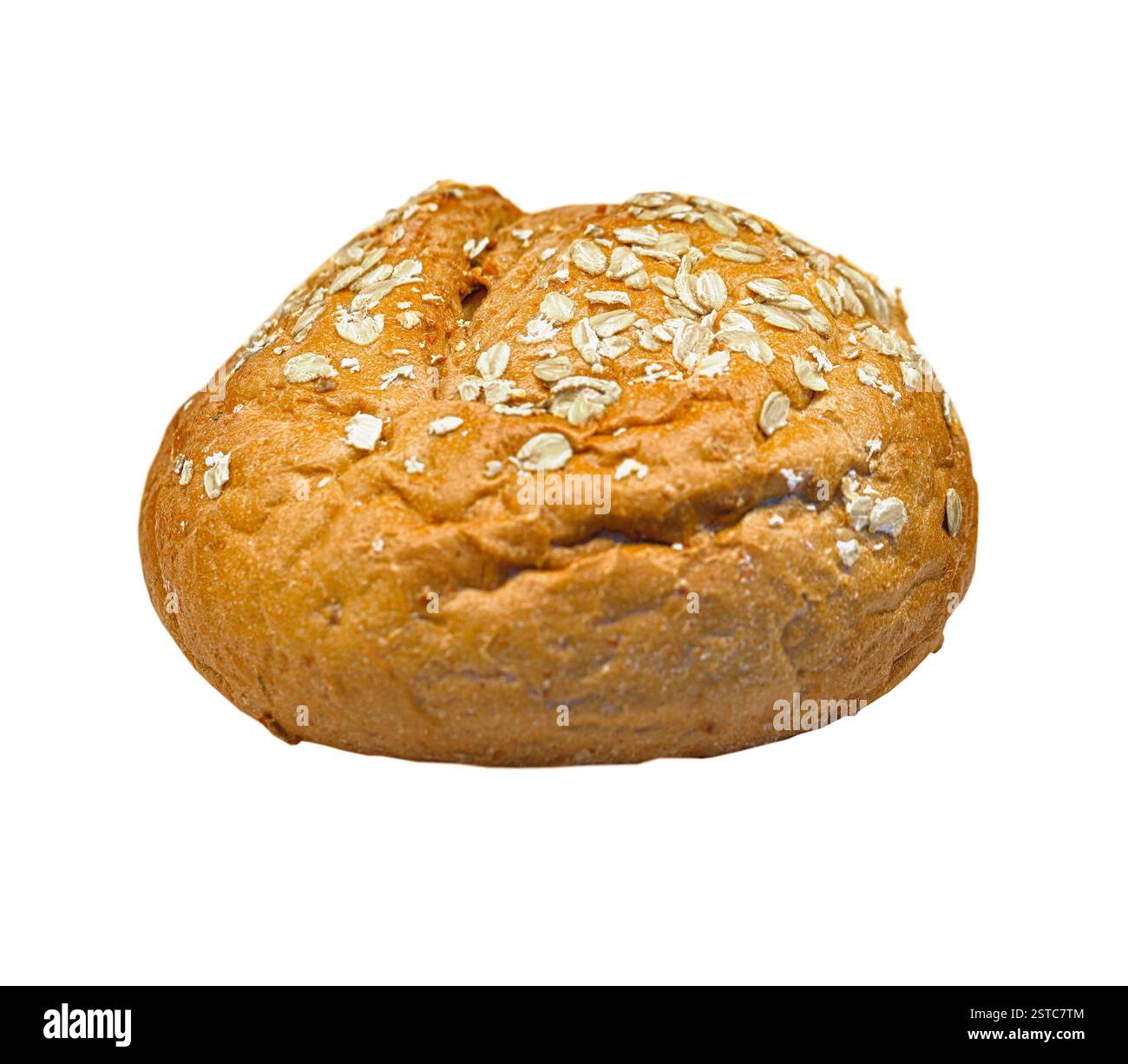 A small oatmeal loaf isolated on white background Stock Photo - Alamy