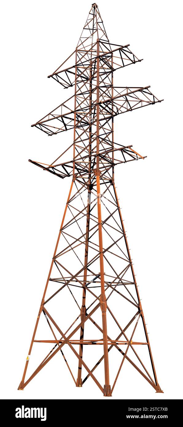 A large steel electric pole isolated on a white background Stock Photo ...