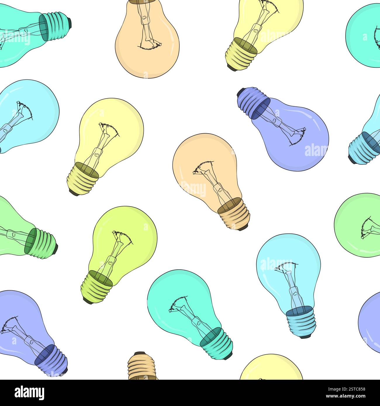 Seamless texture - light bulbs Stock Photo - Alamy