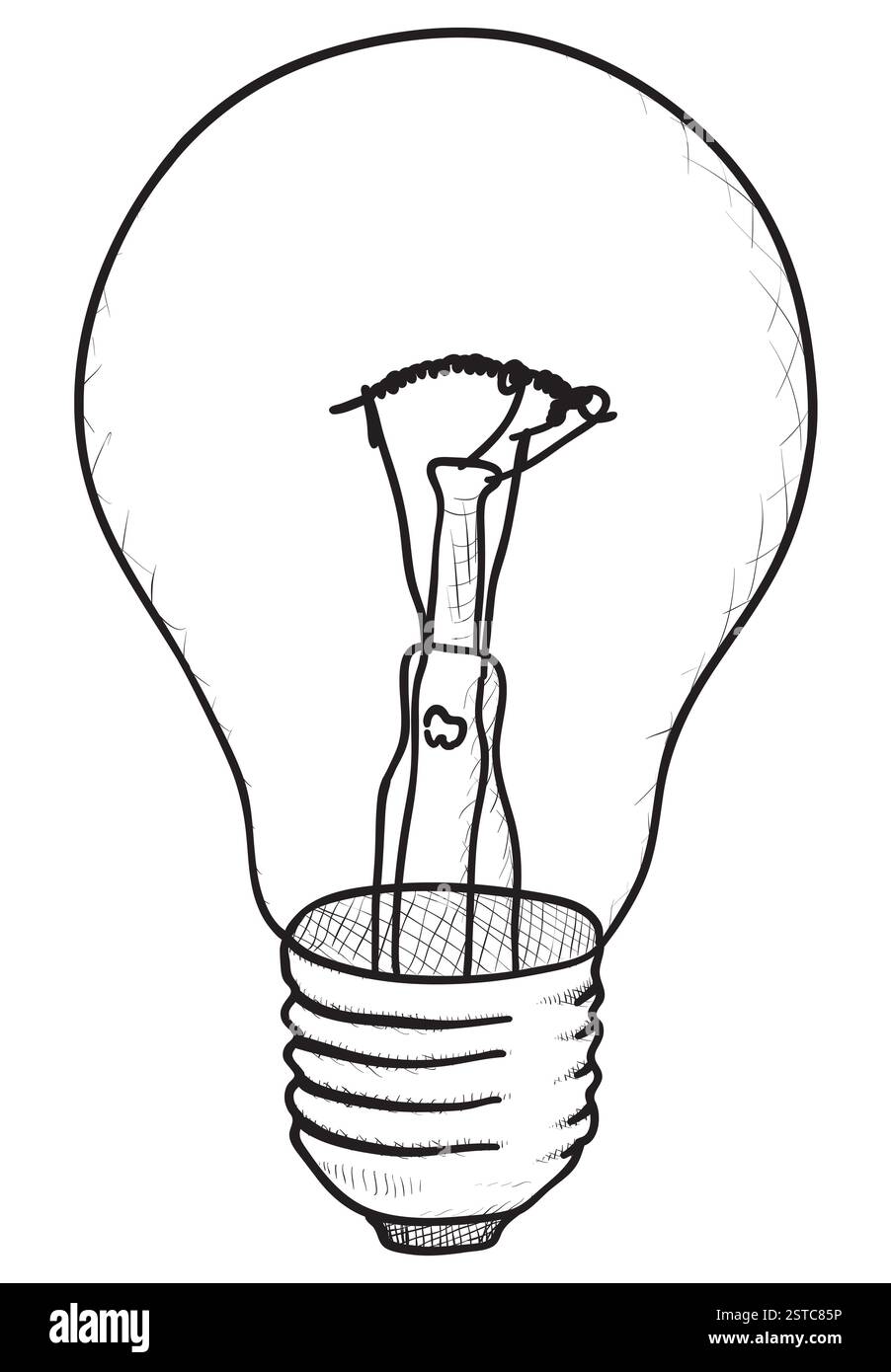Simple sketch - light bulb Stock Photo - Alamy