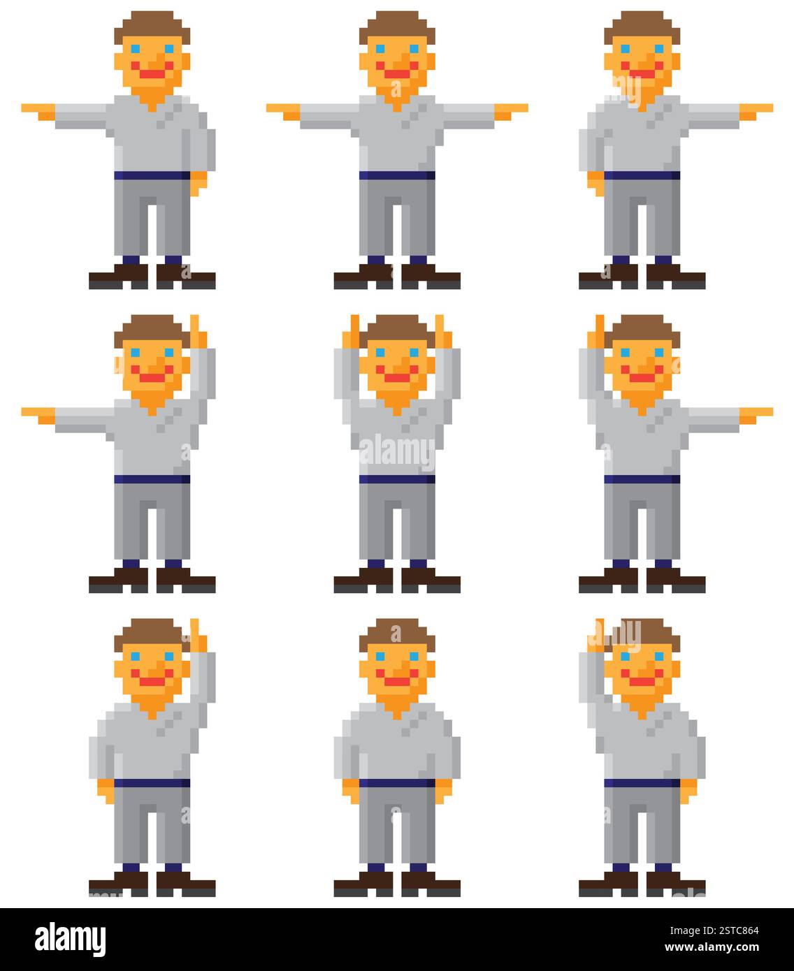 Pixel art style smiley hi-res stock photography and images - Alamy
