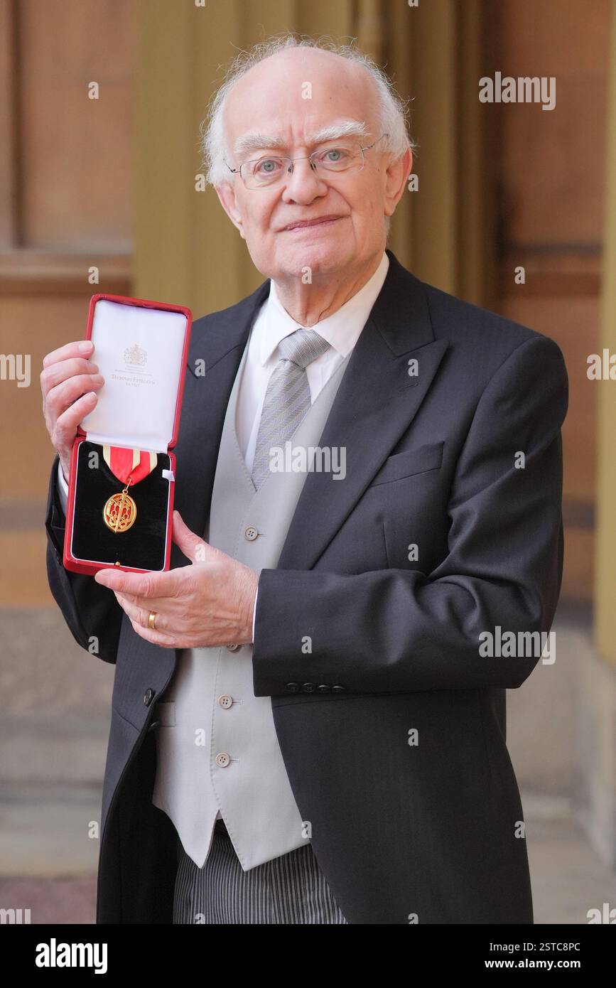 Sir John Rutter, Composer, after being made a Knight Bachelor during an Investiture ceremony at ...