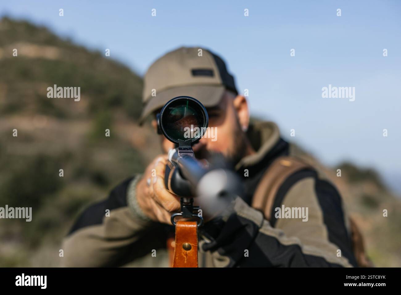 Close up of hunter aiming with gun hi-res stock photography and images ...