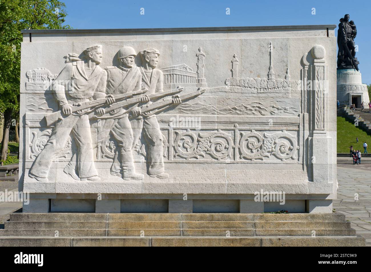 Soviet War Memorial (Treptower Park). The bas-relief, the defense of ...