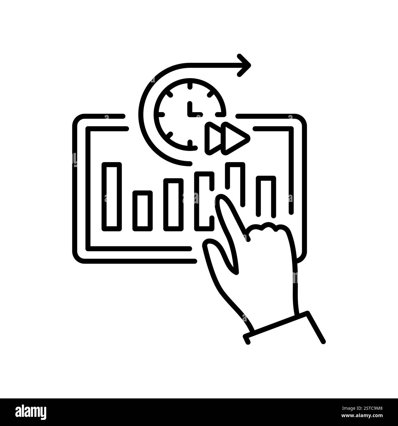 Predictive Analytics Line Icon Vector Isolated Element Editable Stroke Stock Vector Image