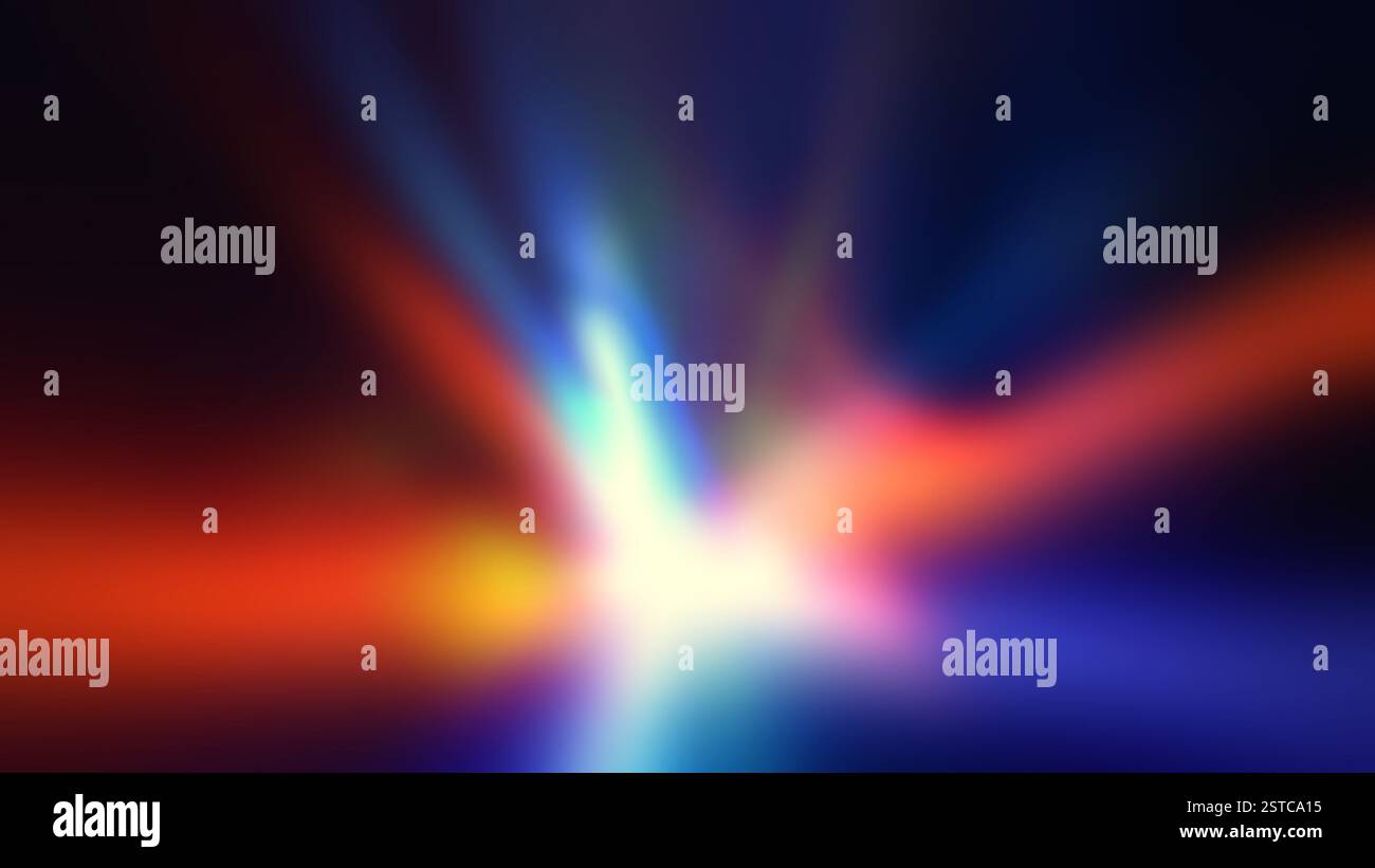 Colorful Ray of Lights explosion with lens glare effect Stock Photo - Alamy