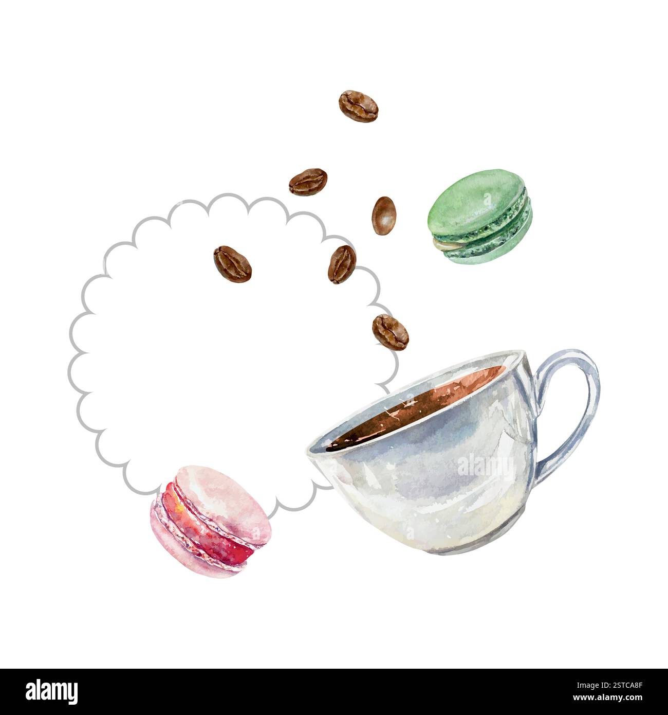 Macaroons cup coffee on Stock Vector Images - Alamy