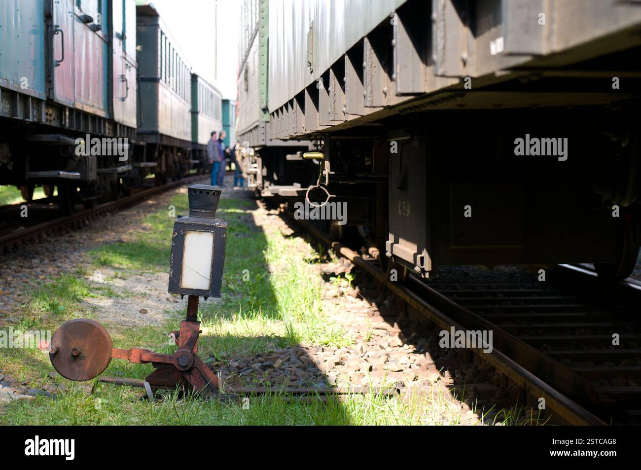 Hand railroad switch Stock Photo - Alamy