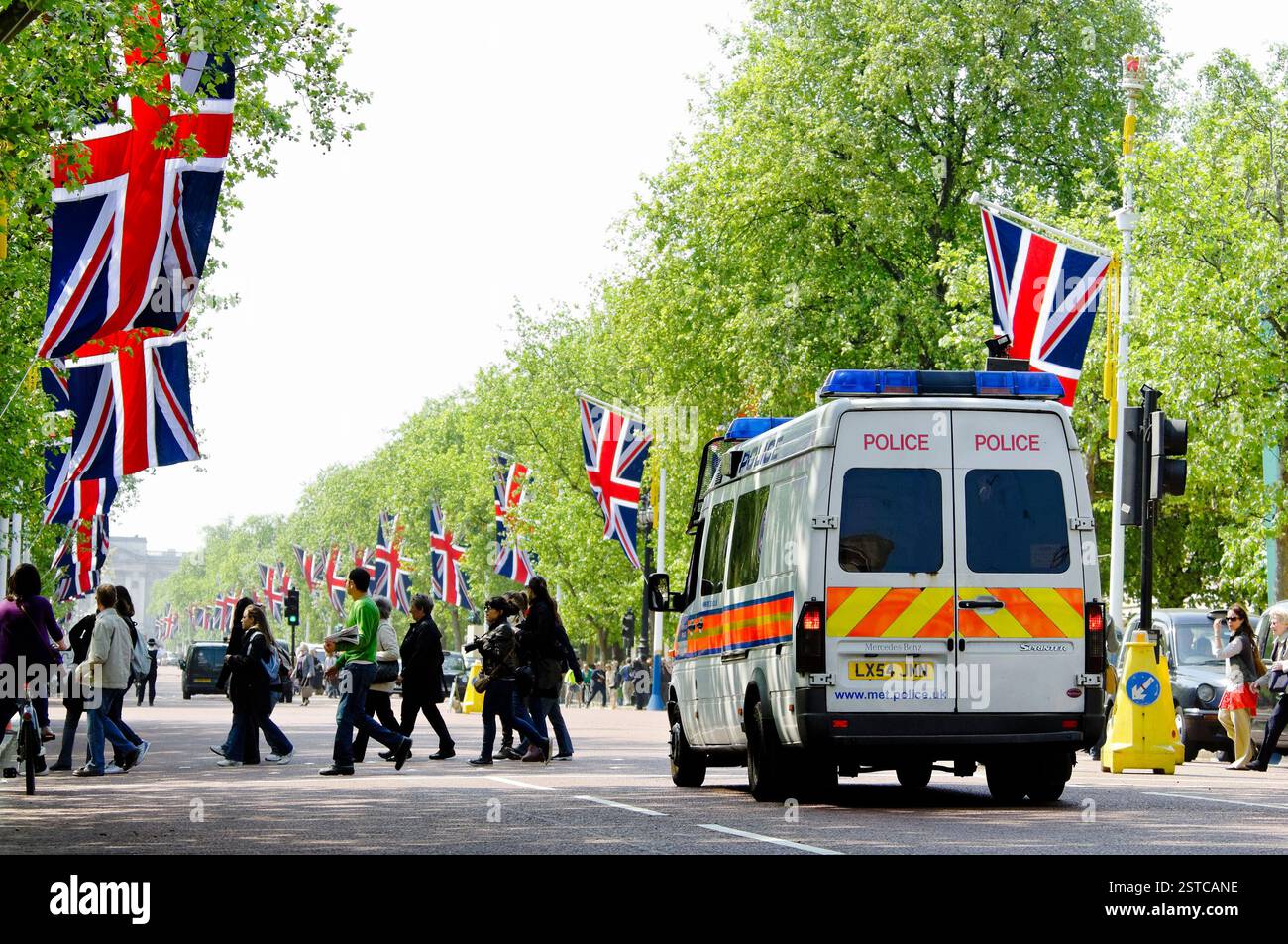 The Mall decorated with Union Jack flags, London Stock Photo - Alamy