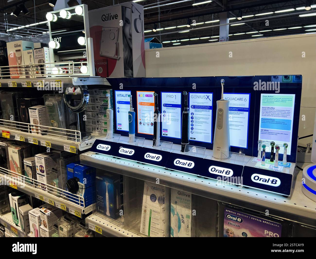 Lviv, Ukraine - February 16, 2025: Electric Oral B toothbrush selection ...