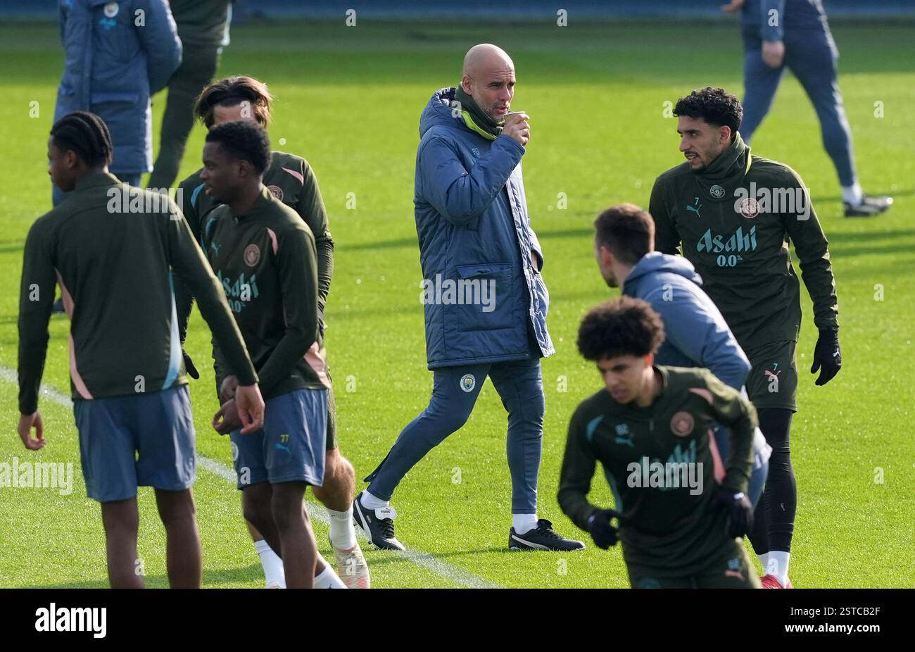 Manchester City manager Pep Guardiola during a training session at the ...