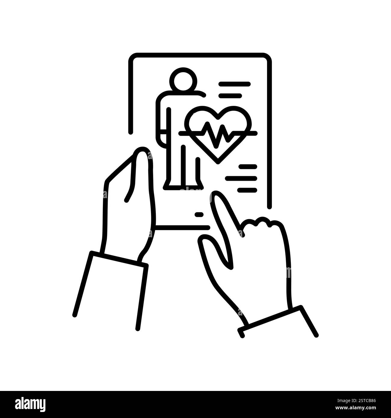 Remote Medical Monitoring Line Icon Vector Isolated Element Editable Stroke Stock Vector Image