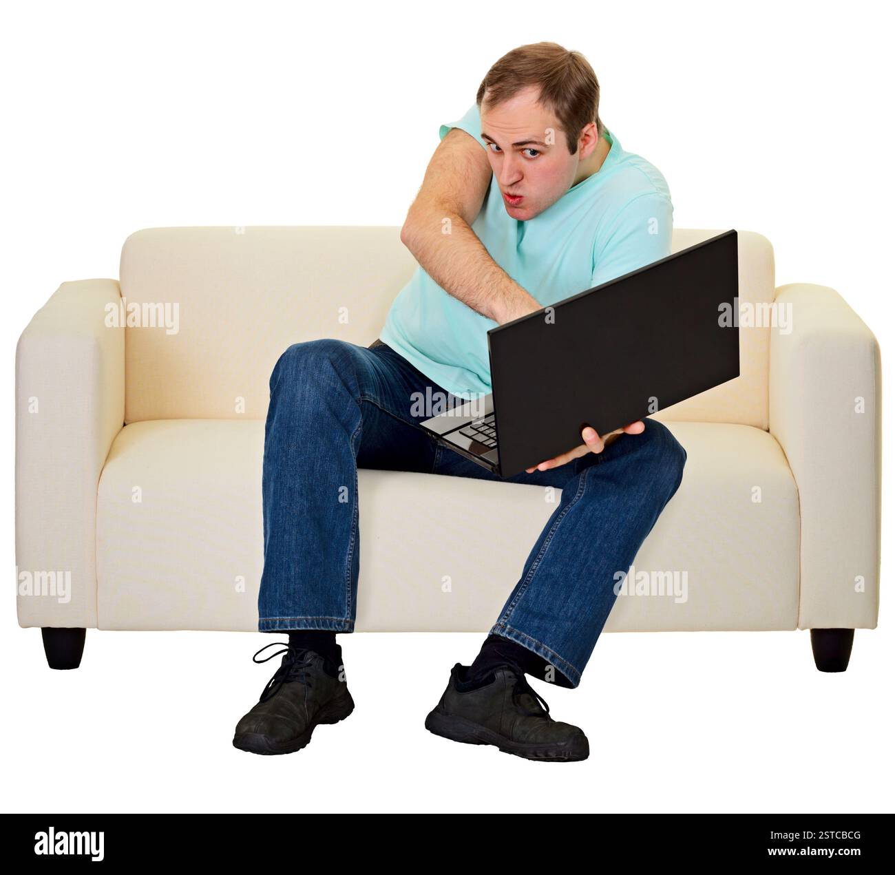 Caucasian male gamer play online Cut Out Stock Images & Pictures - Alamy