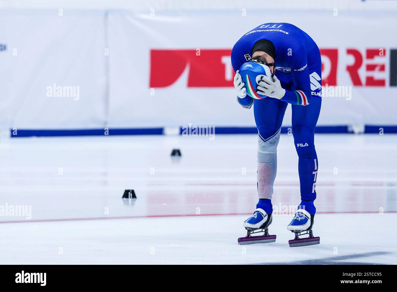 Milan, Italien. 16th Feb, 2025. Luca Spechenhauser of Italy reacts ...