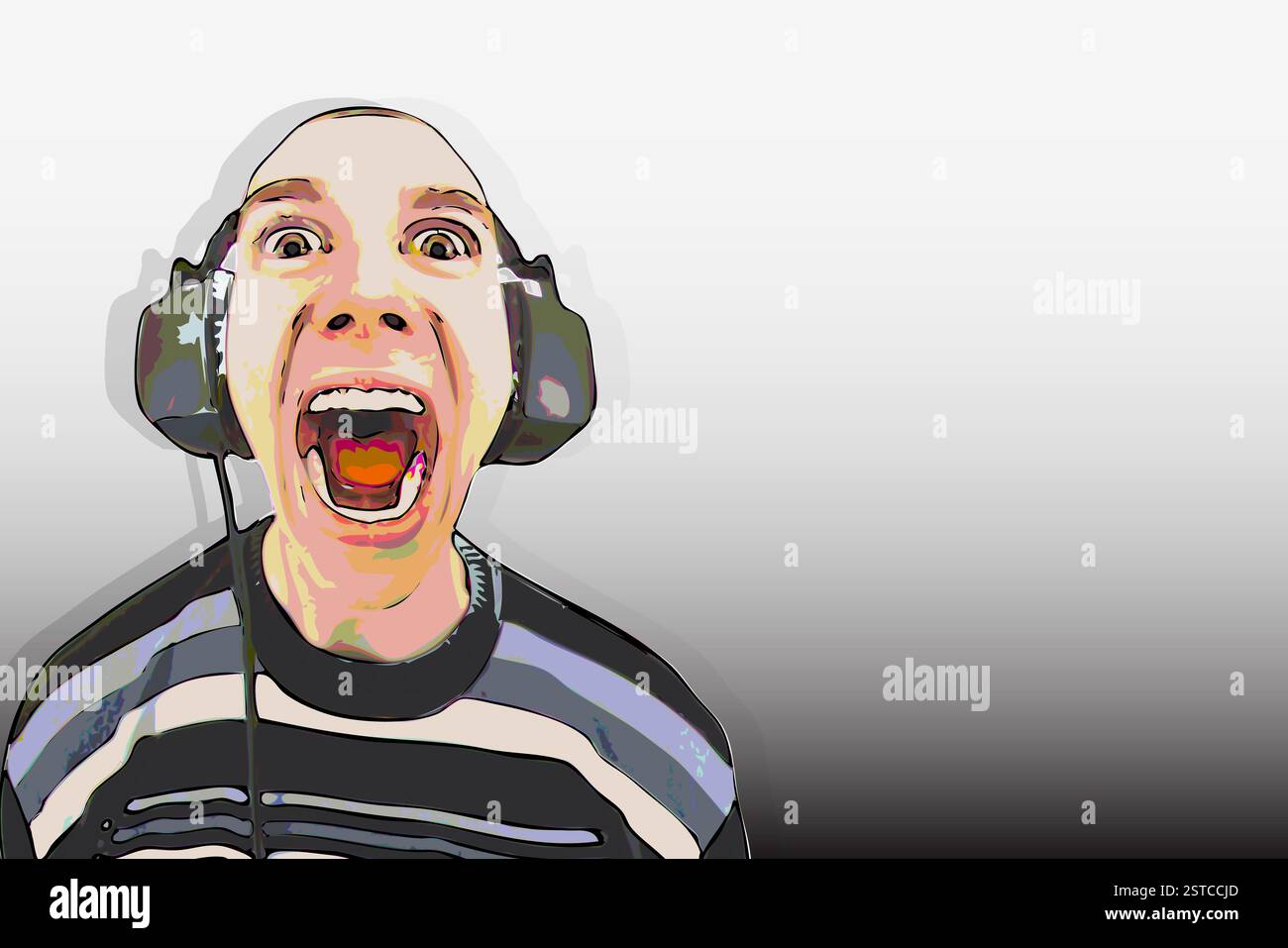 Funny man in stereo hi-res stock photography and images - Alamy
