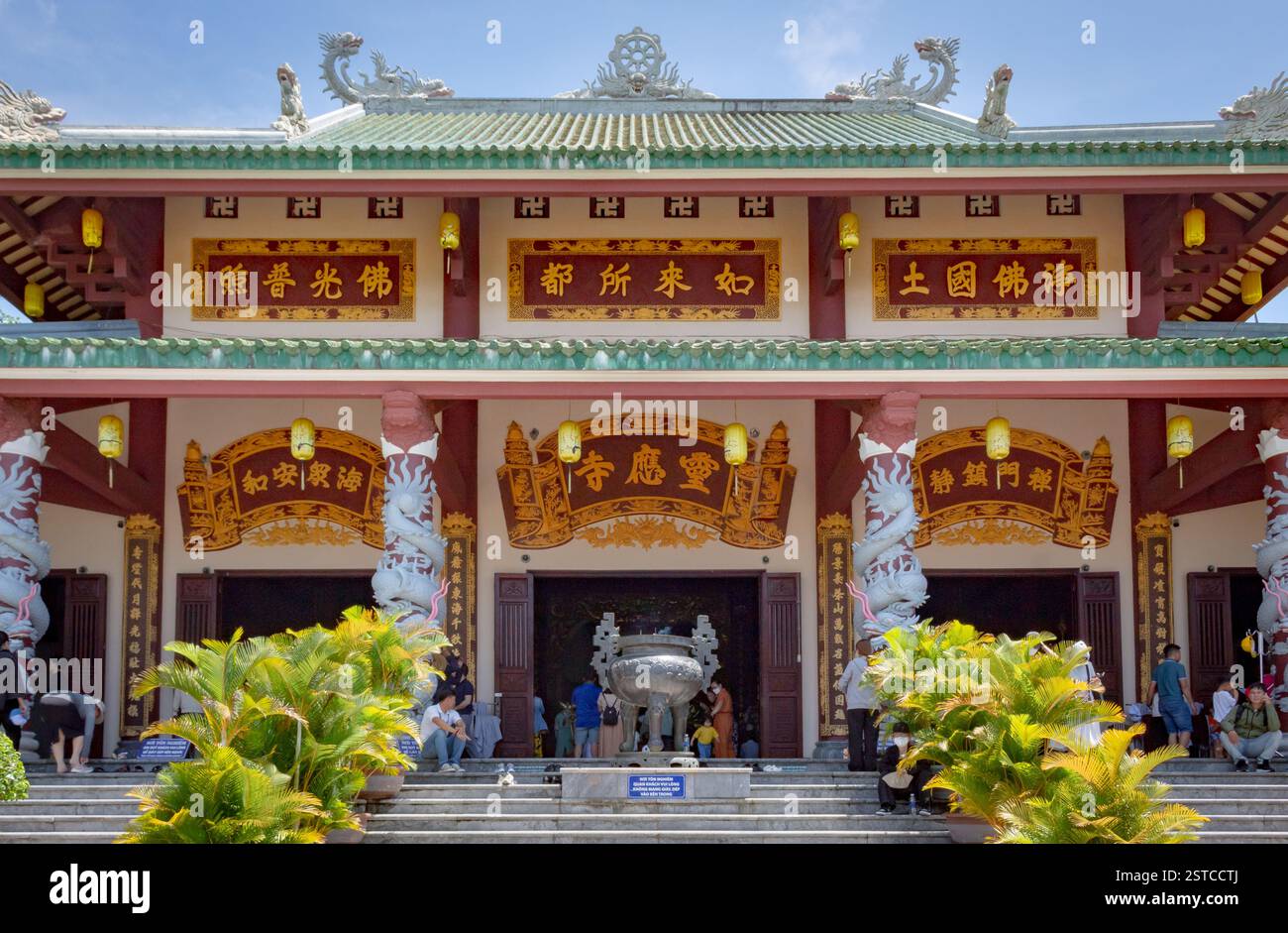 Traditional colorful building architecture design structure and garden ...