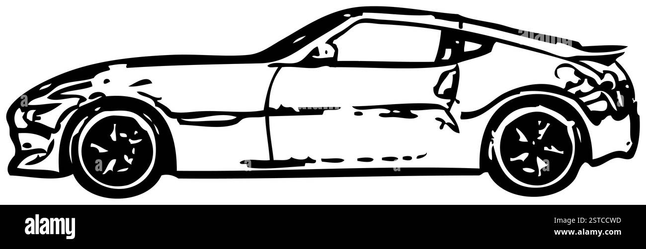 Sports car - rough monochrome Stock Photo - Alamy