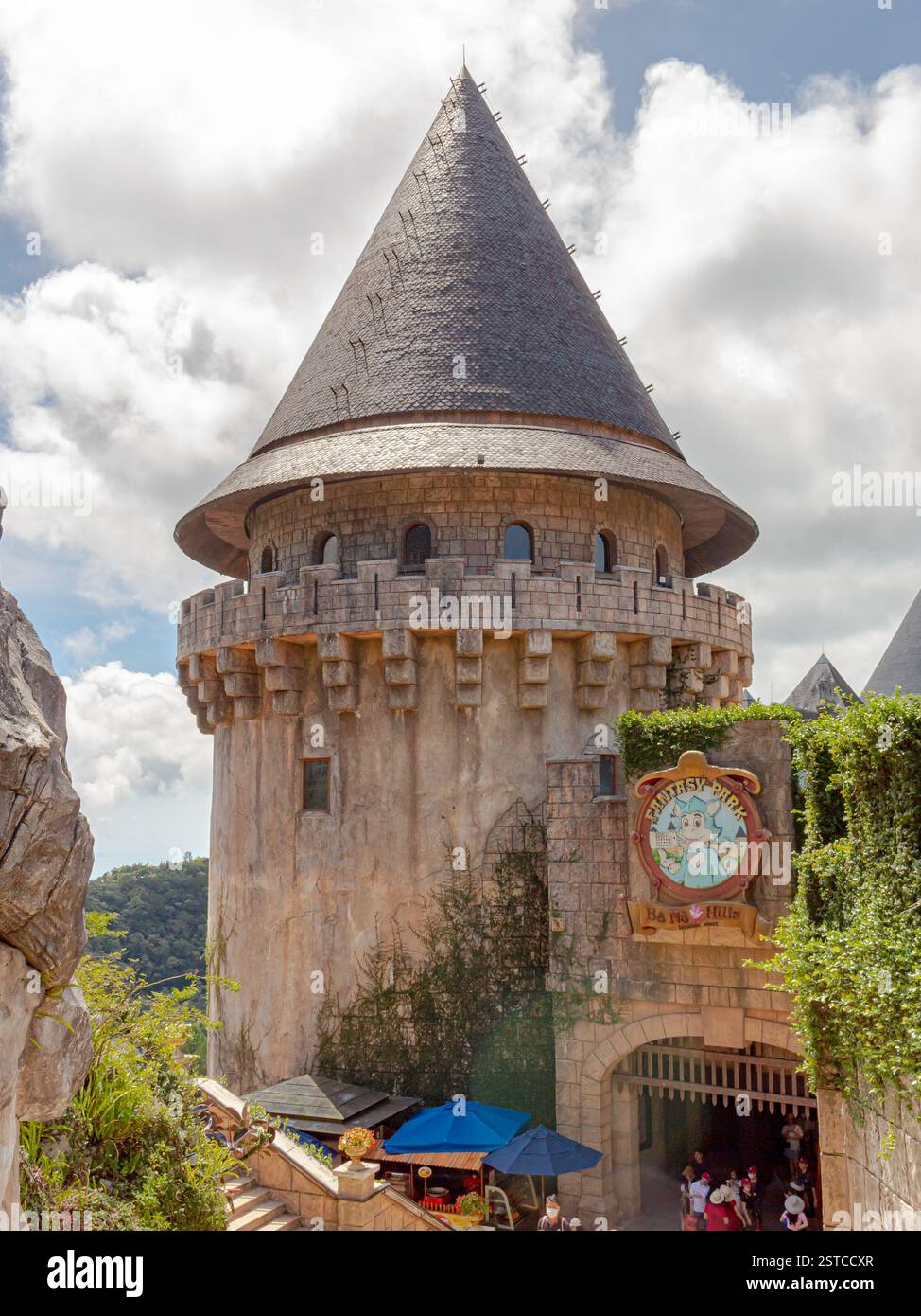 European influenced castle architecture building at Ba Na Hills ...