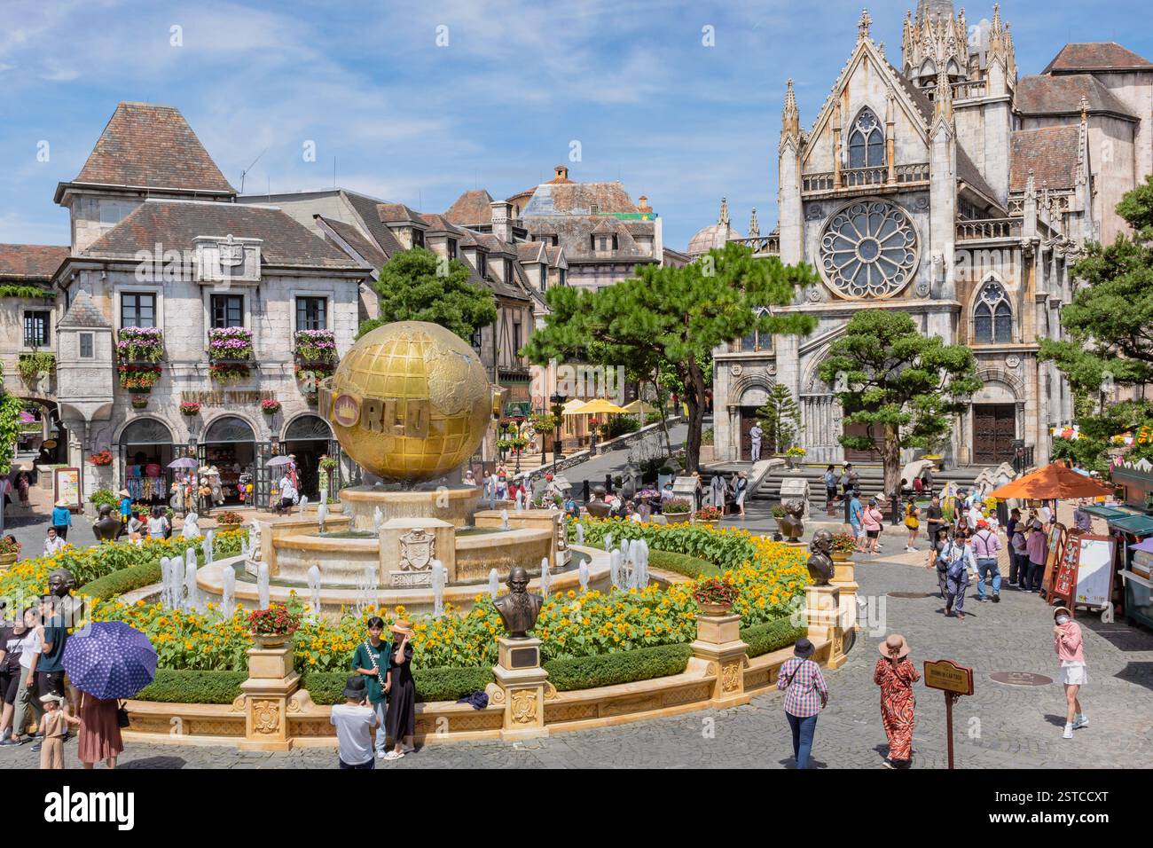 French-inspired village at the Ba Na Hills Sunworld amusement park in ...