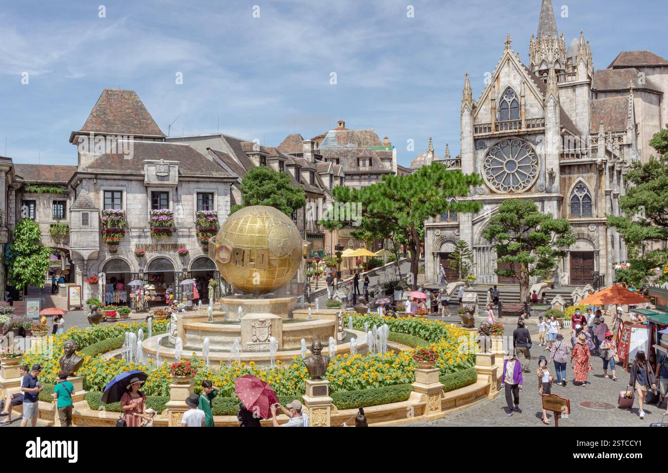 French-inspired village at the Ba Na Hills Sunworld amusement park in ...