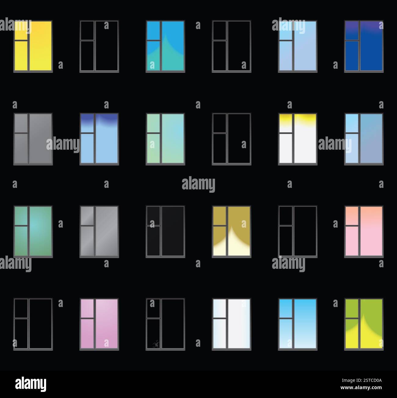 Wall with lighted windows - seamless texture Stock Photo - Alamy