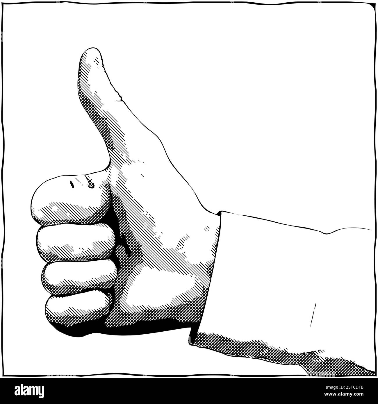 Illustration hand thumb cartoon Black and White Stock Photos & Images ...