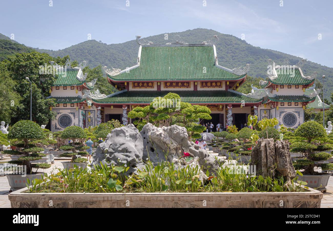 Traditional colorful building architecture design structure and garden ...