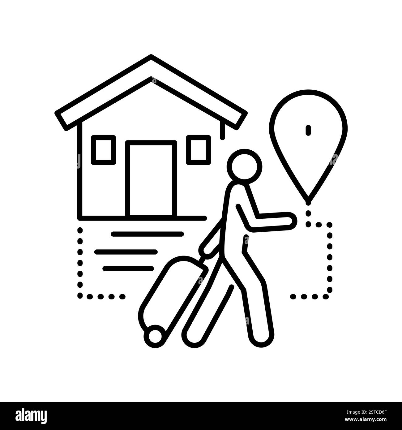 cross-border migration line icon. Vector isolated element. Editable ...