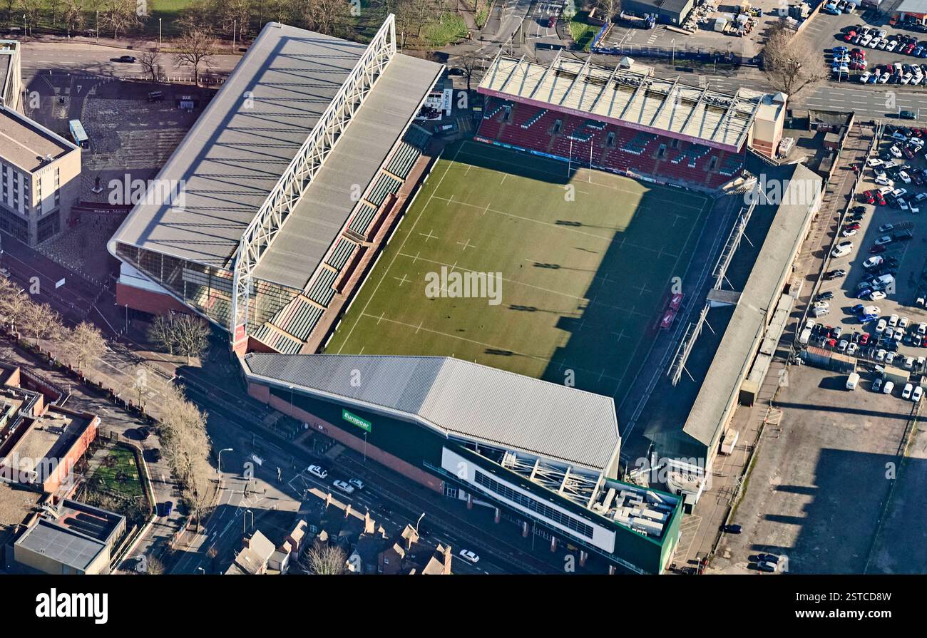 An aerial photograph of Leicester, Welford Road Stadium, home of ...