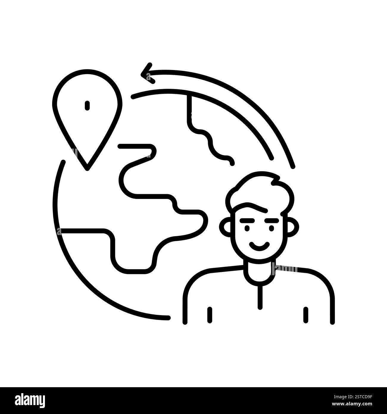 Emigration line icon. Vector isolated element. Editable stroke Stock ...