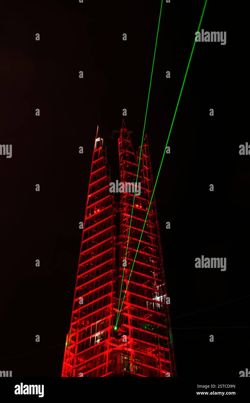 London, UK, Thursday July 5, 2012. The Shard is opened with a light and ...