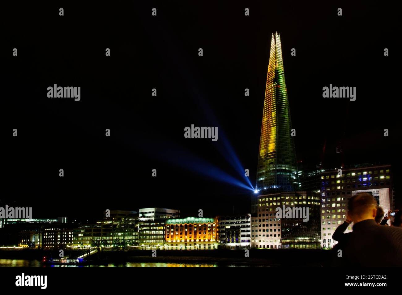 Light and laser show for the Shard opening Stock Photo - Alamy