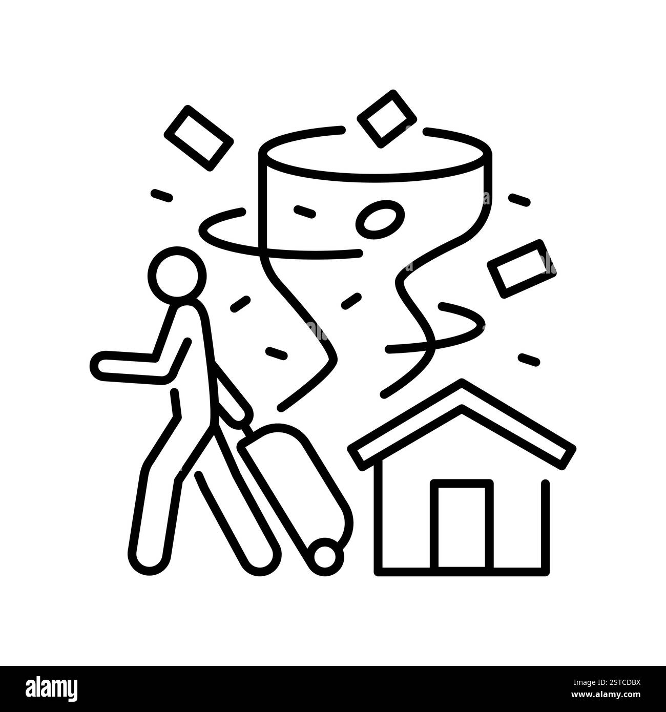 Forced Migration Line Icon Vector Isolated Element Editable Stroke Stock Vector Image And Art