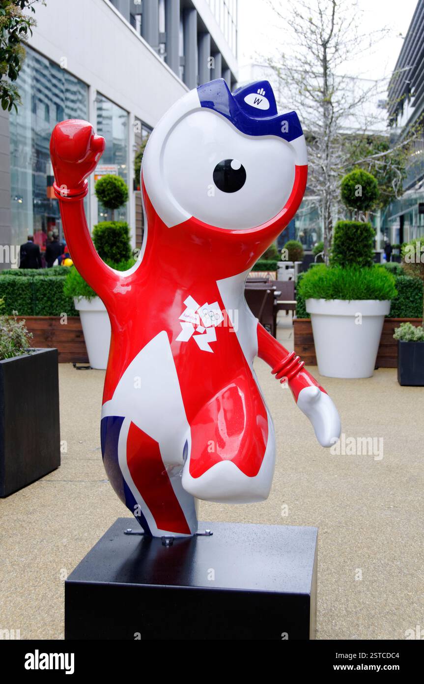 Wenlock mascot in Westfield commercial centre, Stratford, London, UK ...
