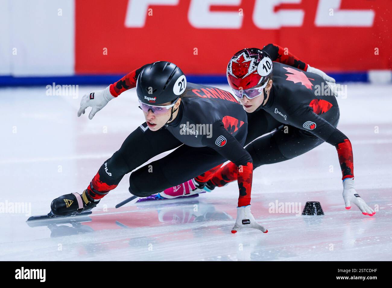Milan, Italien. 16th Feb, 2025. (L-R) Florence Brunelle of Canada and ...