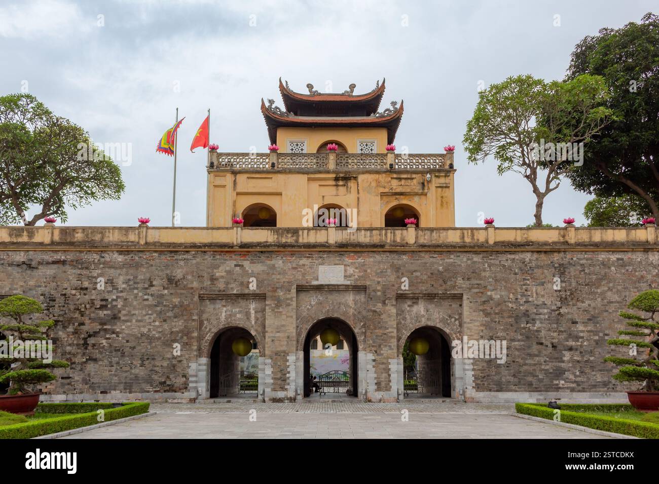 Yellow brick traditional Vietnamese architecture entrance gate design ...