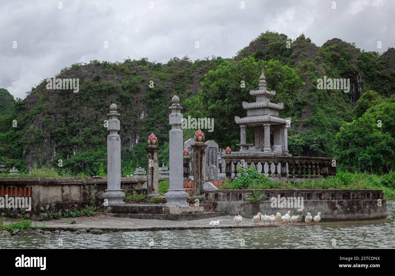Stone worship pagoda buddhist statue surrounded by green lush forest ...