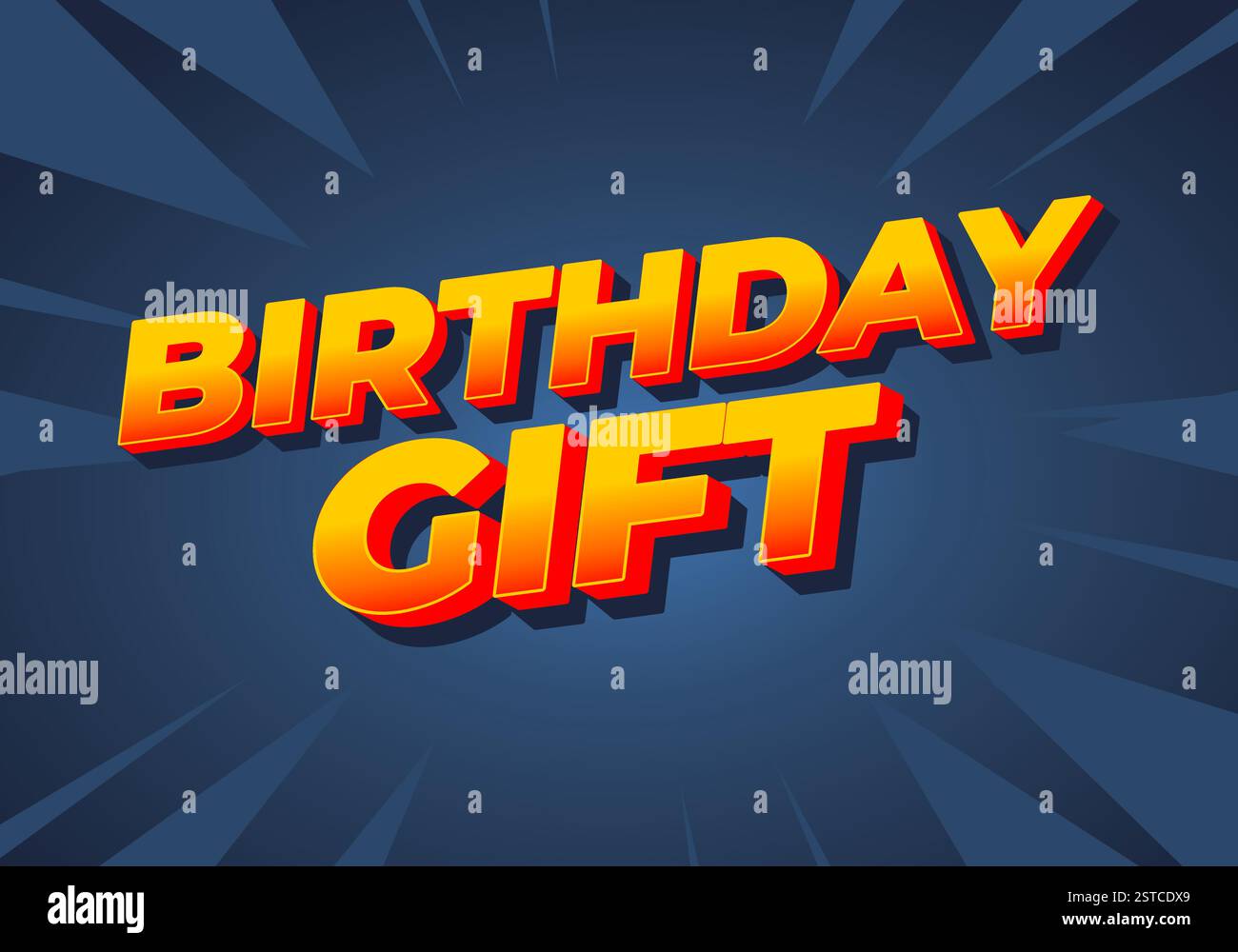 Birthday gift. Text effect design with bold colors, for social media ...