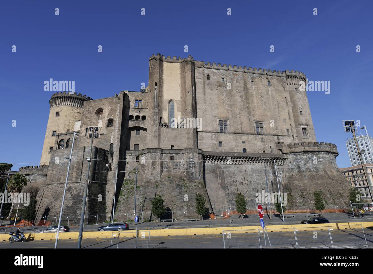 The monuments of the city of Naples, Italy. Castelnuovo, a medieval ...