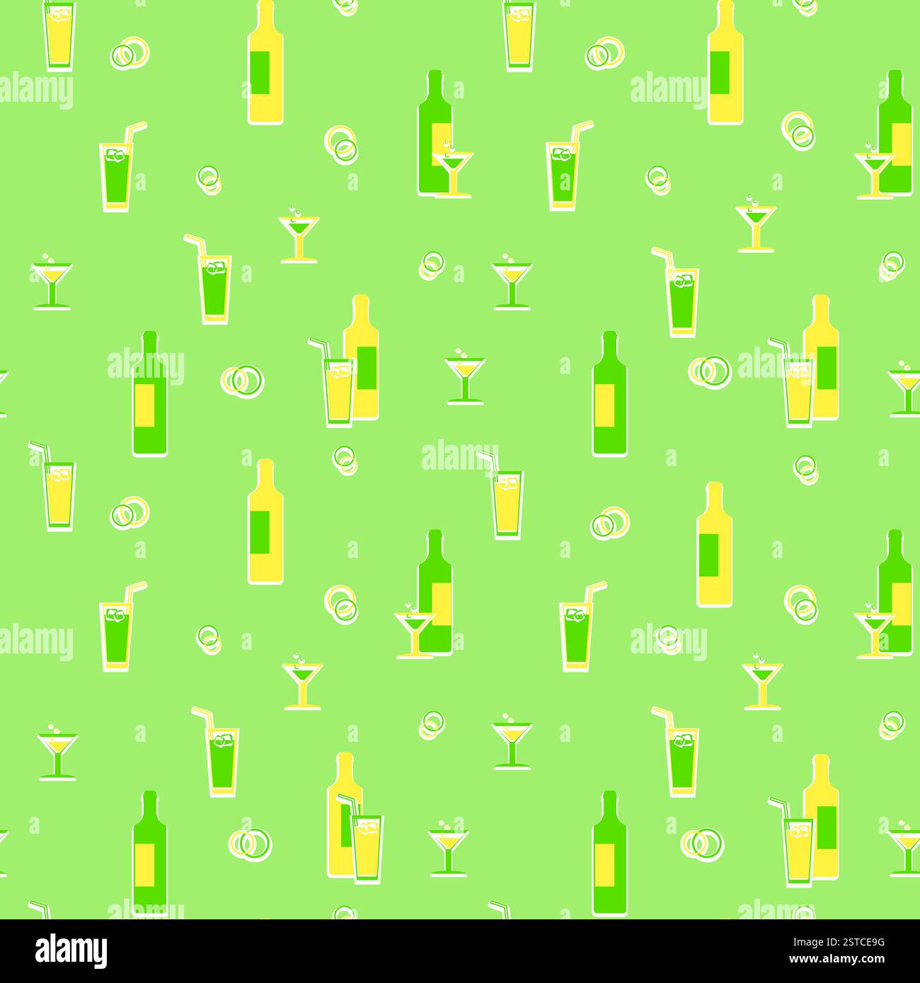 Beverages wrapping paper - seamless background Stock Photo - Alamy